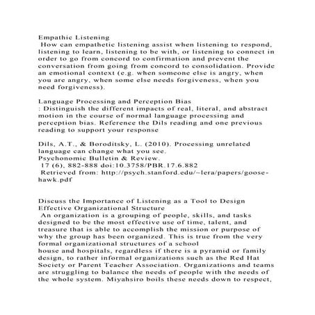 Empathic Listening How can empathetic listening assist when listen.docx