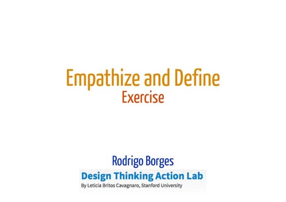 Empathize and define assignment | PDF