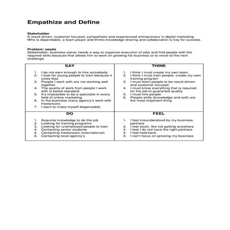 Empathy and problem statement | PDF