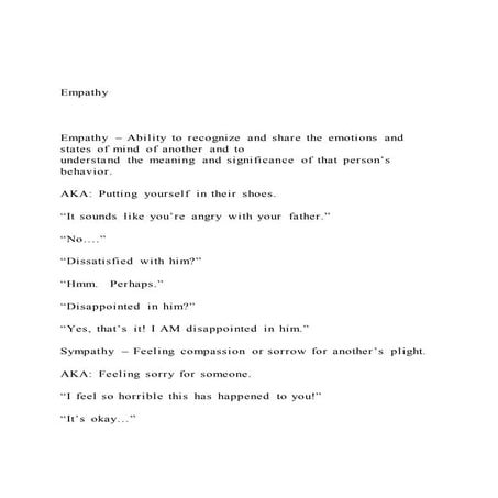 Empathy empathy – ability to recognize and share the em | DOCX