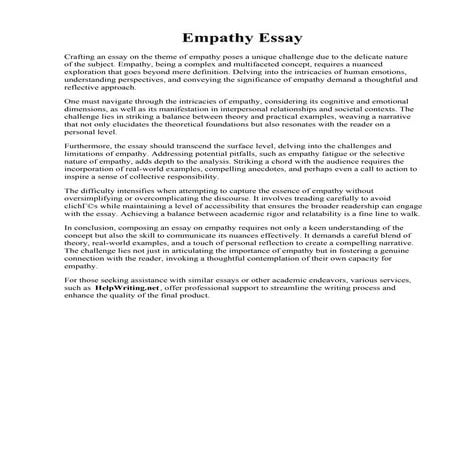 Empathy Essay | PDF