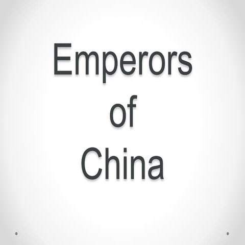 Emperors of China | PPT