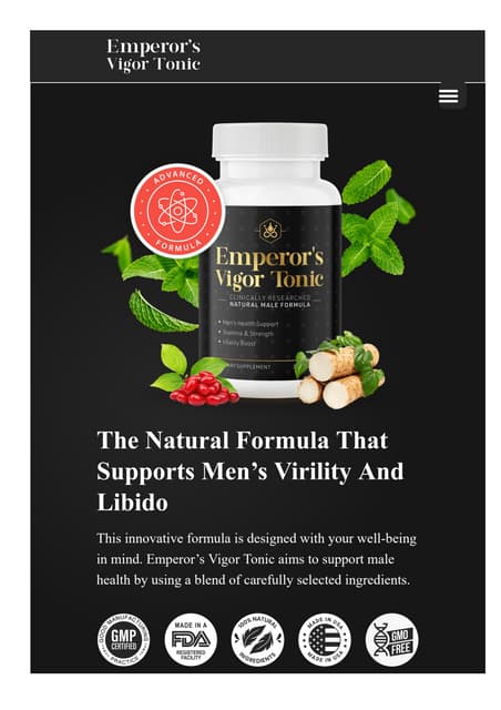 Emperors Vigor Tonic The Natural Formula That Supports Mens Virility