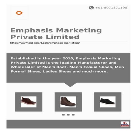 Emphasis Marketing Private Limited, Noida, Mens Casual Shoes & Formal ...