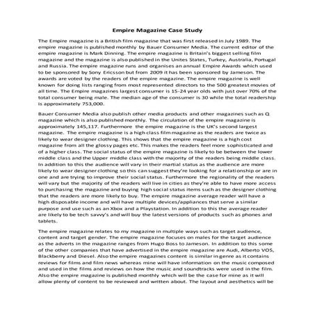 Empire Magazine Case Study | PDF