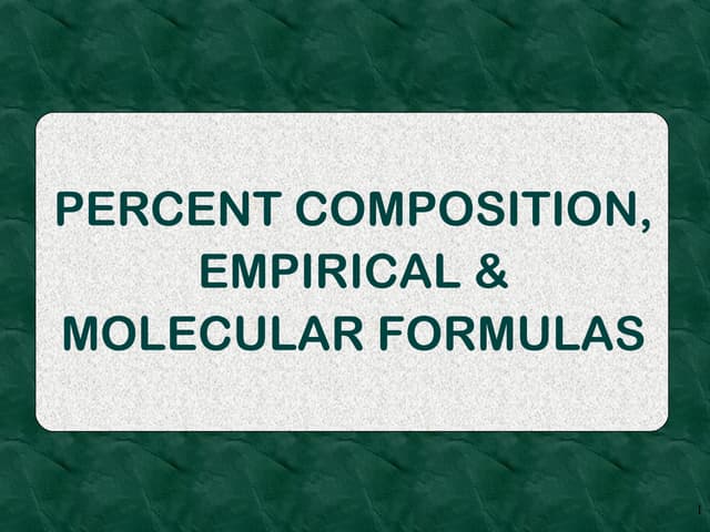 Percentage Composition | PPT