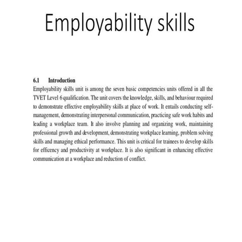 Employability/ work enthics at the field | PPTX | Education