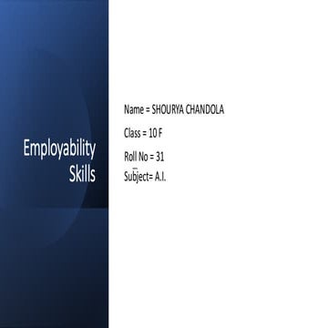 A presentation on employability skills | PPTX