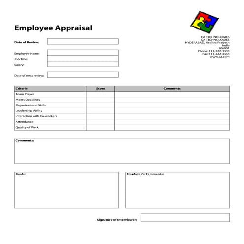 Employee apprisal form | PDF