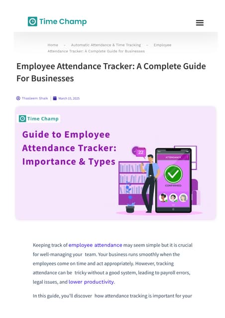 Task Tracker: Simplify Attendance Management System | PPTX