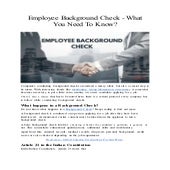 Employee background check what you need to know