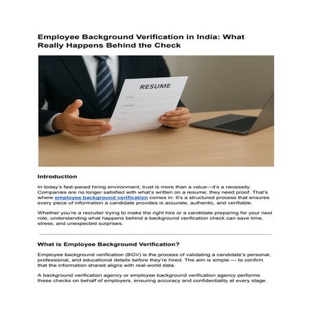 Background Verification Process in India | TraQSuite | DOCX