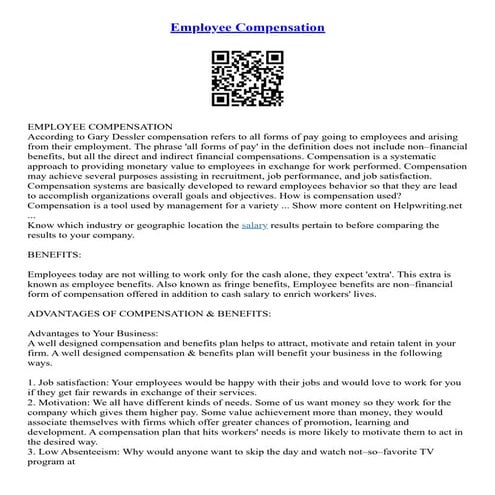 Employee Compensation | PDF