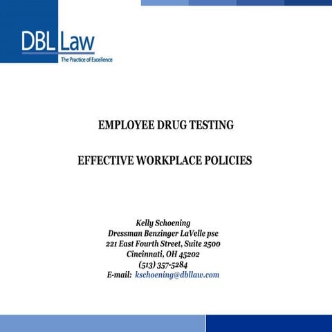 Employee Drug Testing: Effective Workplace Policies | PPT