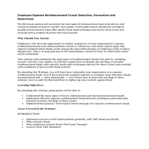 Employee expense reimbursement fraud | PDF