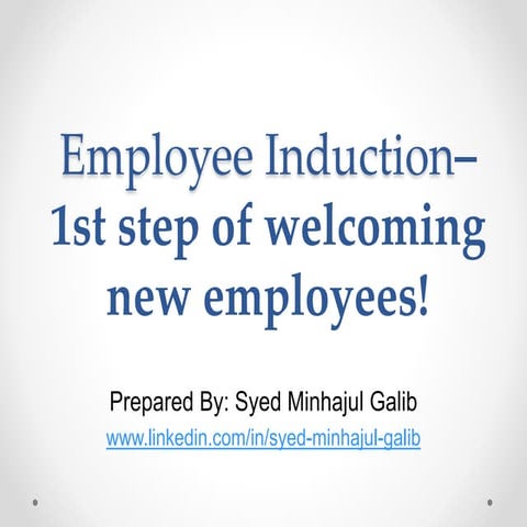 Template for new employee induction program - Suitable for all kinds