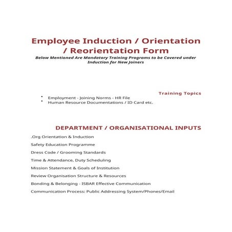 Employee Induction.docx hospital for quality | DOCX