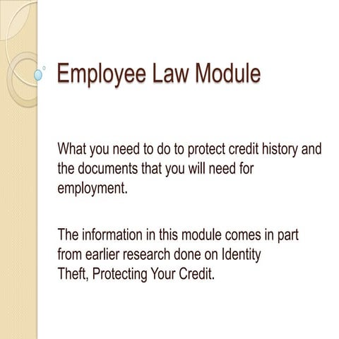 Employee law module | PPT