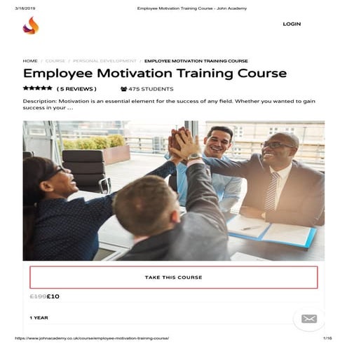 Employee Motivation Training Course - John Academy | PDF