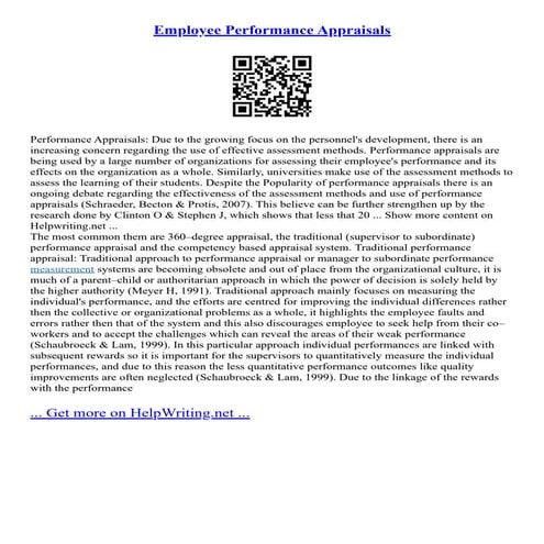 Questionnaire performance appraisal | DOCX