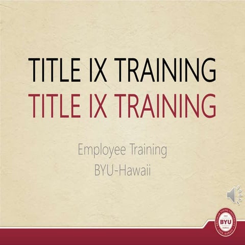 Title IX Training for Employees | PPTX