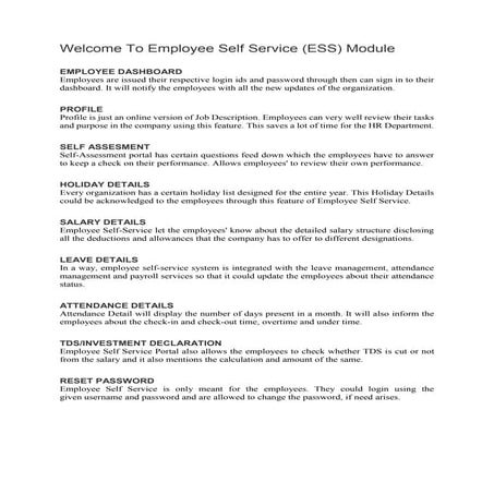 Employee self service | PDF