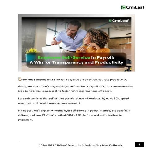 Employee Self Service in Payroll A Win for Transparency and ...