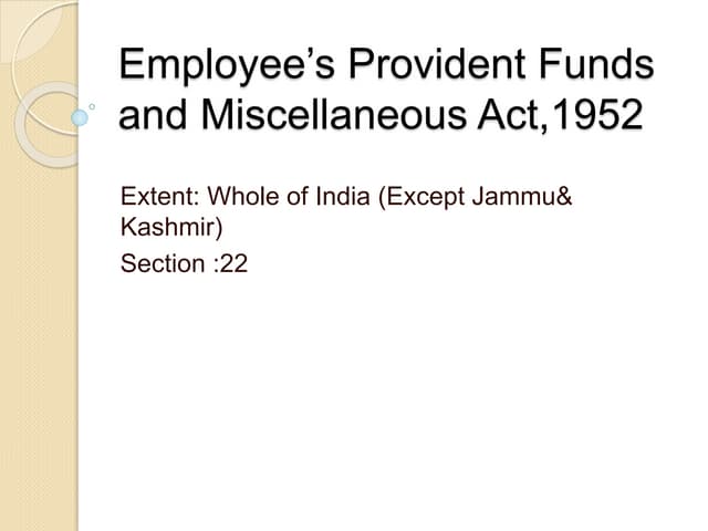 Presentation on epfo | PPTX | Government Support and Welfare ...