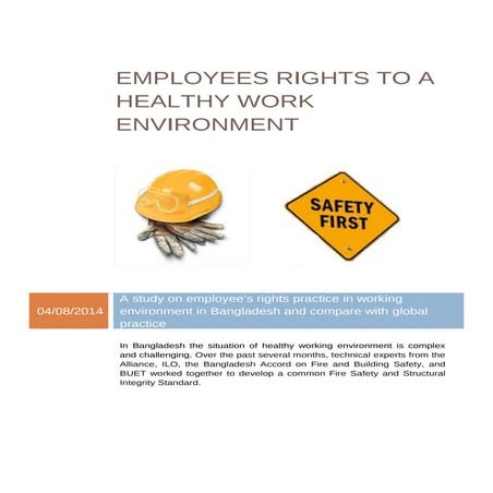 Employees rights to a healthy working environment | DOC | Human ...