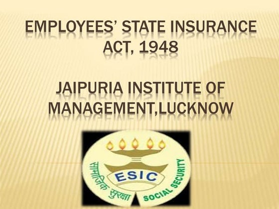 PRESENTATION OF ESIC | PPT