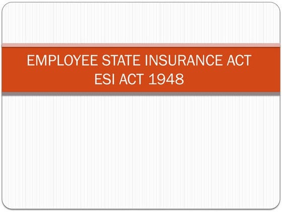 ESI Act | PPTX