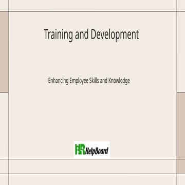 Employee Training and Development in HRM | PPT