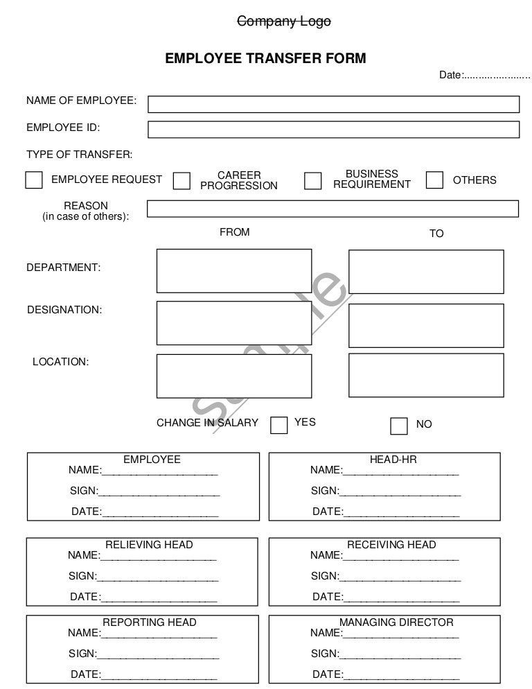 Employee transfer form