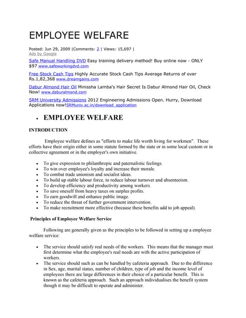 Duties of labour welfare officer | PPT