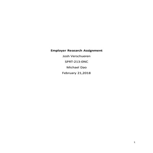 Employer research assignment | DOCX