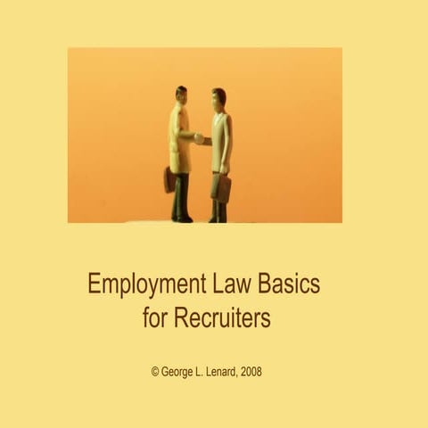 Employment Law Basics For Recruiters | PPT