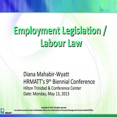 Employment and Legislation Law - HRMATT | PPT