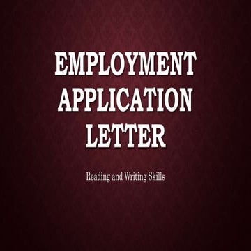Employment Application Letter | PPTX