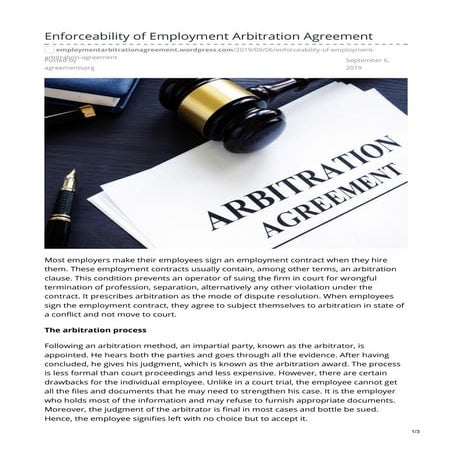 Employment arbitration agreement | PDF