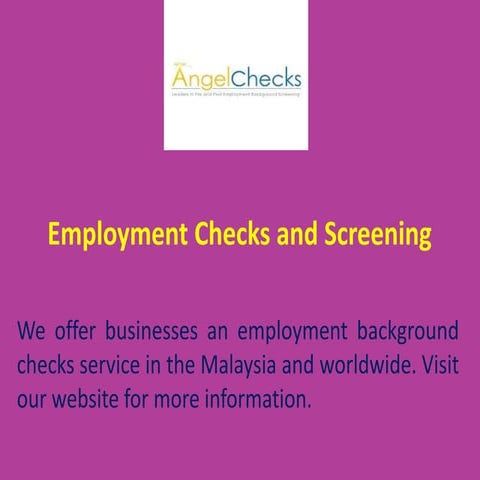 Employment checks and screening | PPT