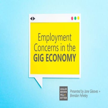 2019 Employment Concerns in the Gig Economy | PPTX