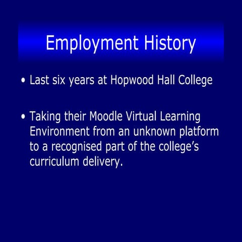 Employment history | PPT