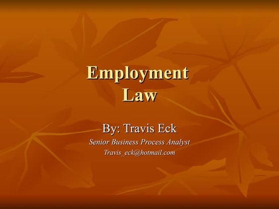 Employment law | PPTX | Legal Services Industry | Industries