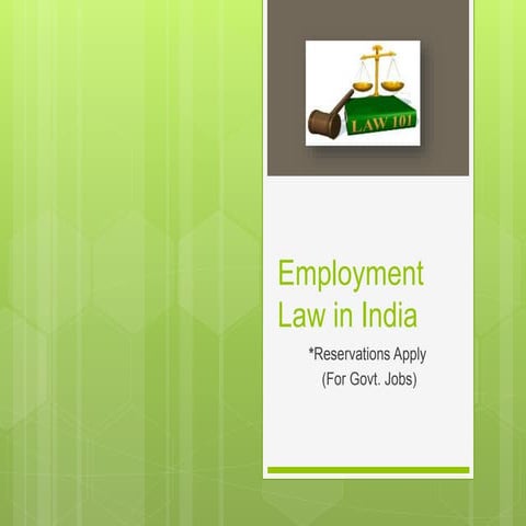 Employment law in india | PPTX