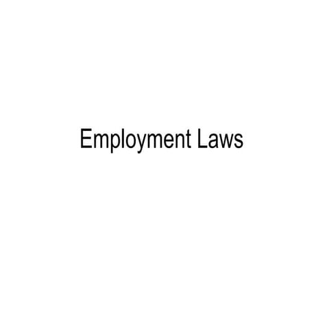 Employment laws | PPT