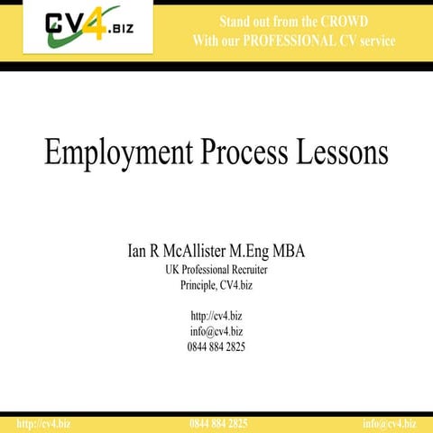 Employment process lessons | PPT
