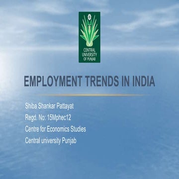 Employment trends in India | PPTX