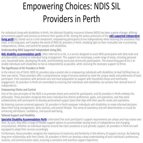 Empowering Choices NDIS SIL Providers in Perth.pptx