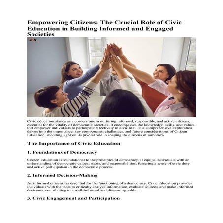 The Importance of Civic Education: Empowering Citizens | Enterprise ...