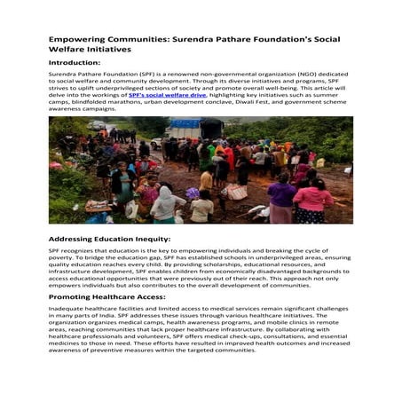 Surendra Pathare Foundations Impact Pdf
